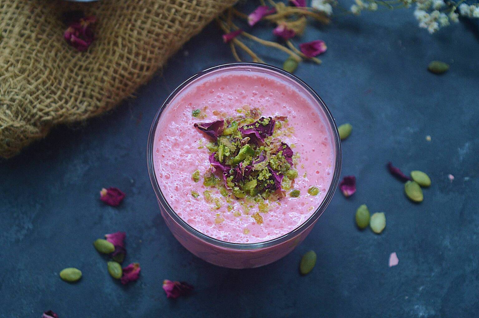 Rose Lassi | Rose Yogurt Drink - Cook with Sharmila
