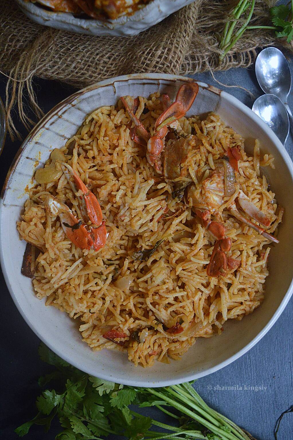 Crab Biryani | Instant Pot Crab Biryani - Cook with Sharmila