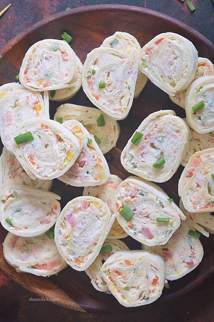 Tortilla Rollups | Tortilla Pinwheels - Cook with Sharmila