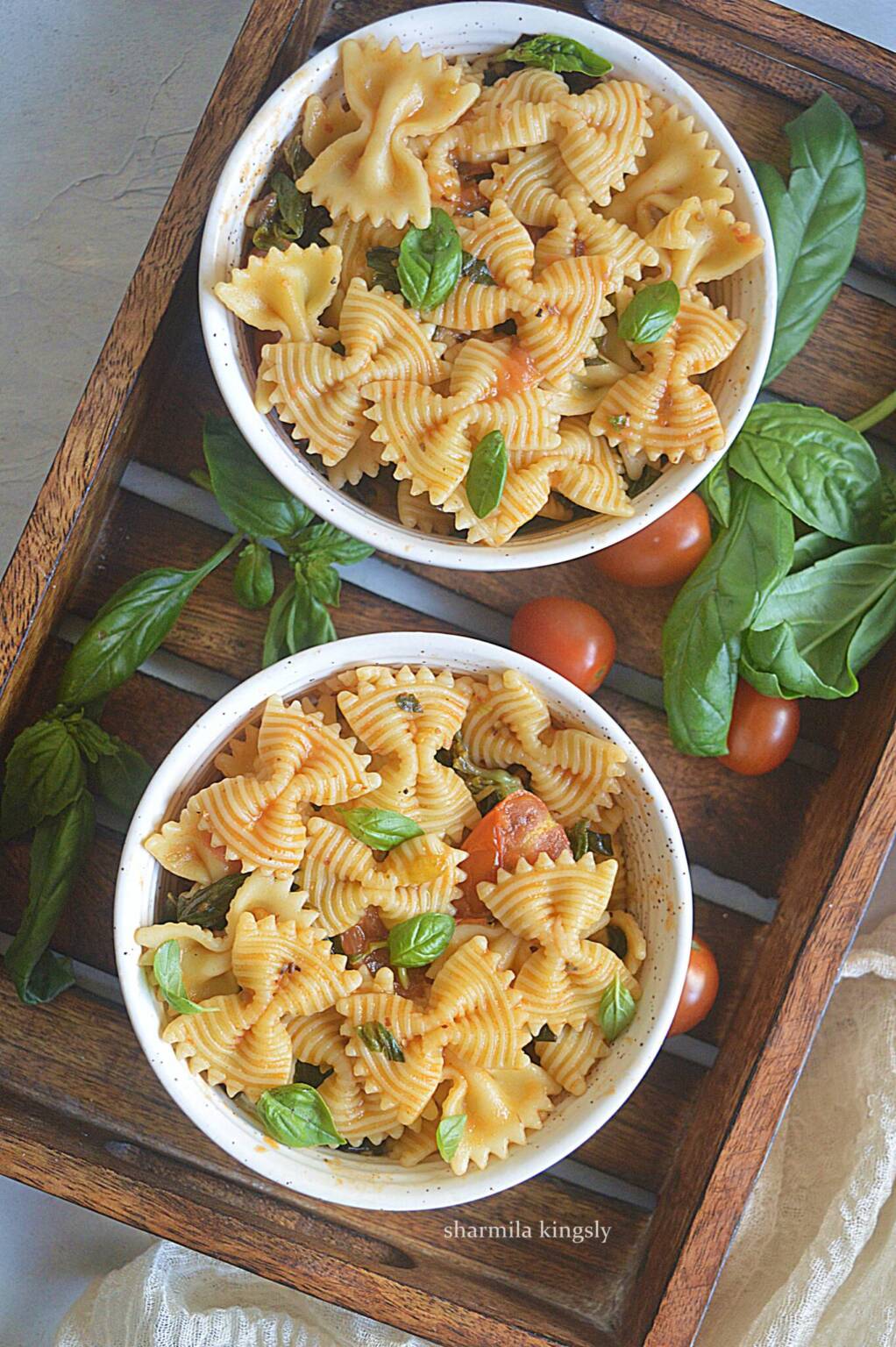 Tomato Basil Pasta - Cook with Sharmila