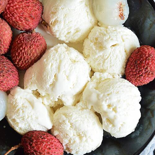 Litchi Ice Cream - Cook with Sharmila